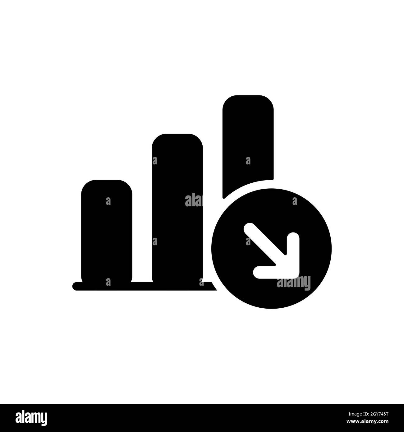 Decrease outline glyph icon. Office sign. Graph symbol for your web site design, logo, app, UI ...