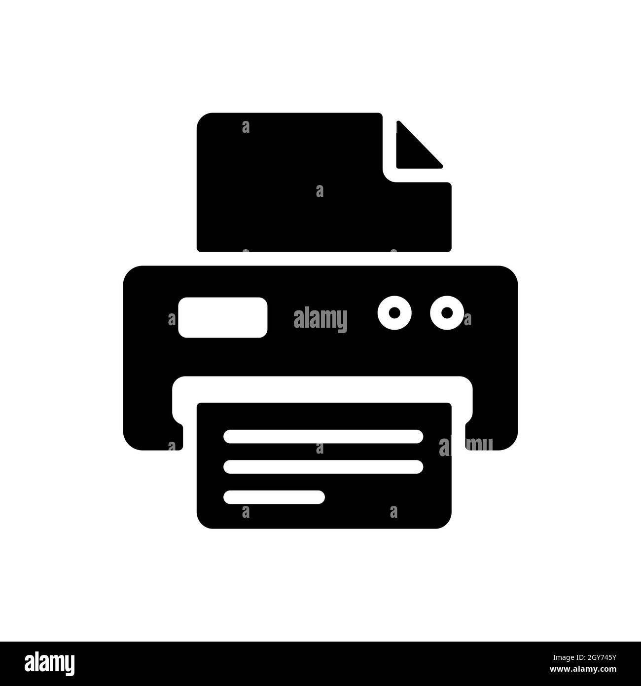 Printer vector outline glyph icon. Office sign. Graph symbol for your ...