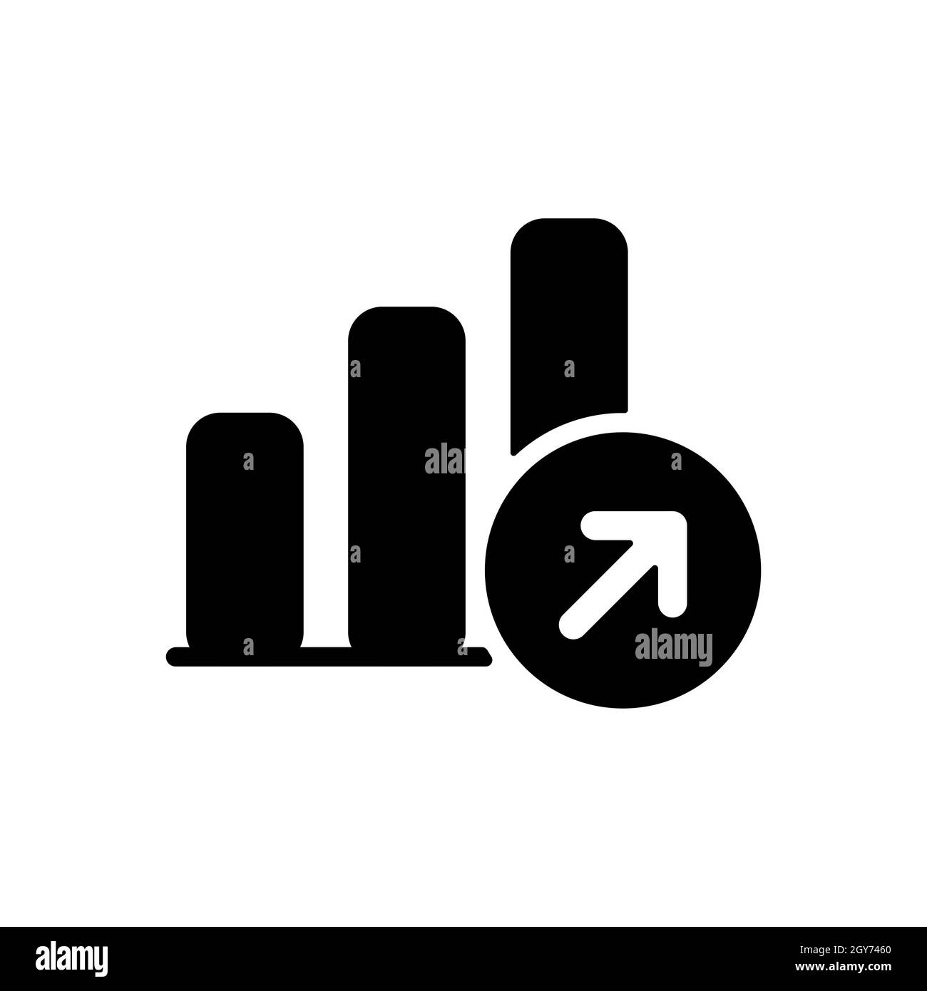 Growth graph outline glyph icon. Finances sign. Graph symbol for your ...