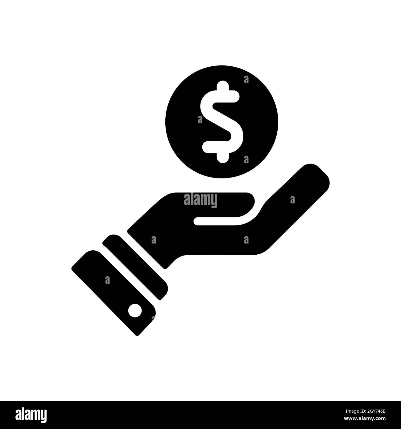 Pictograph money in hand Black and White Stock Photos & Images - Alamy