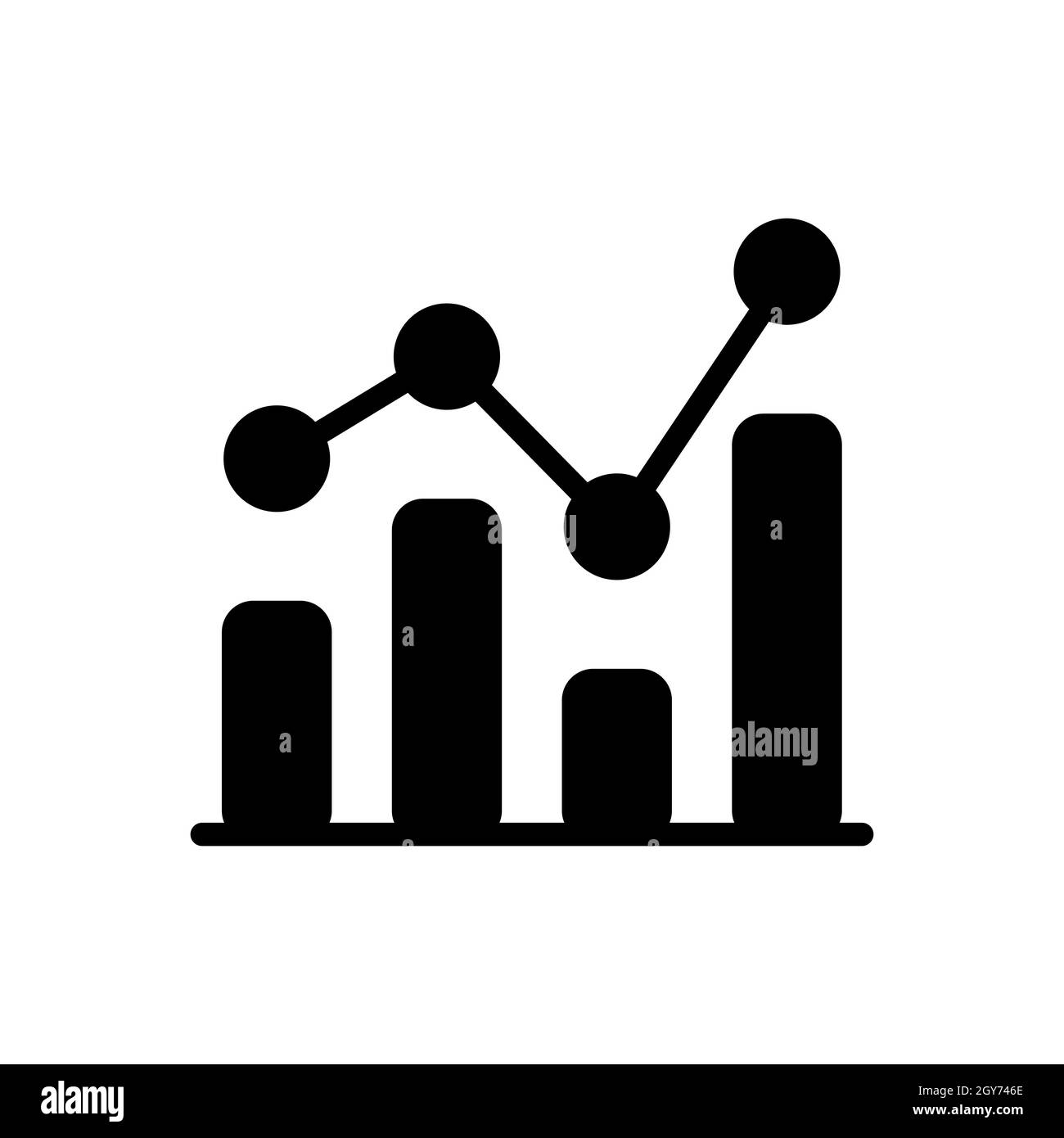 Graph in trendy outline glyph icon. Finances sign. Graph symbol for ...