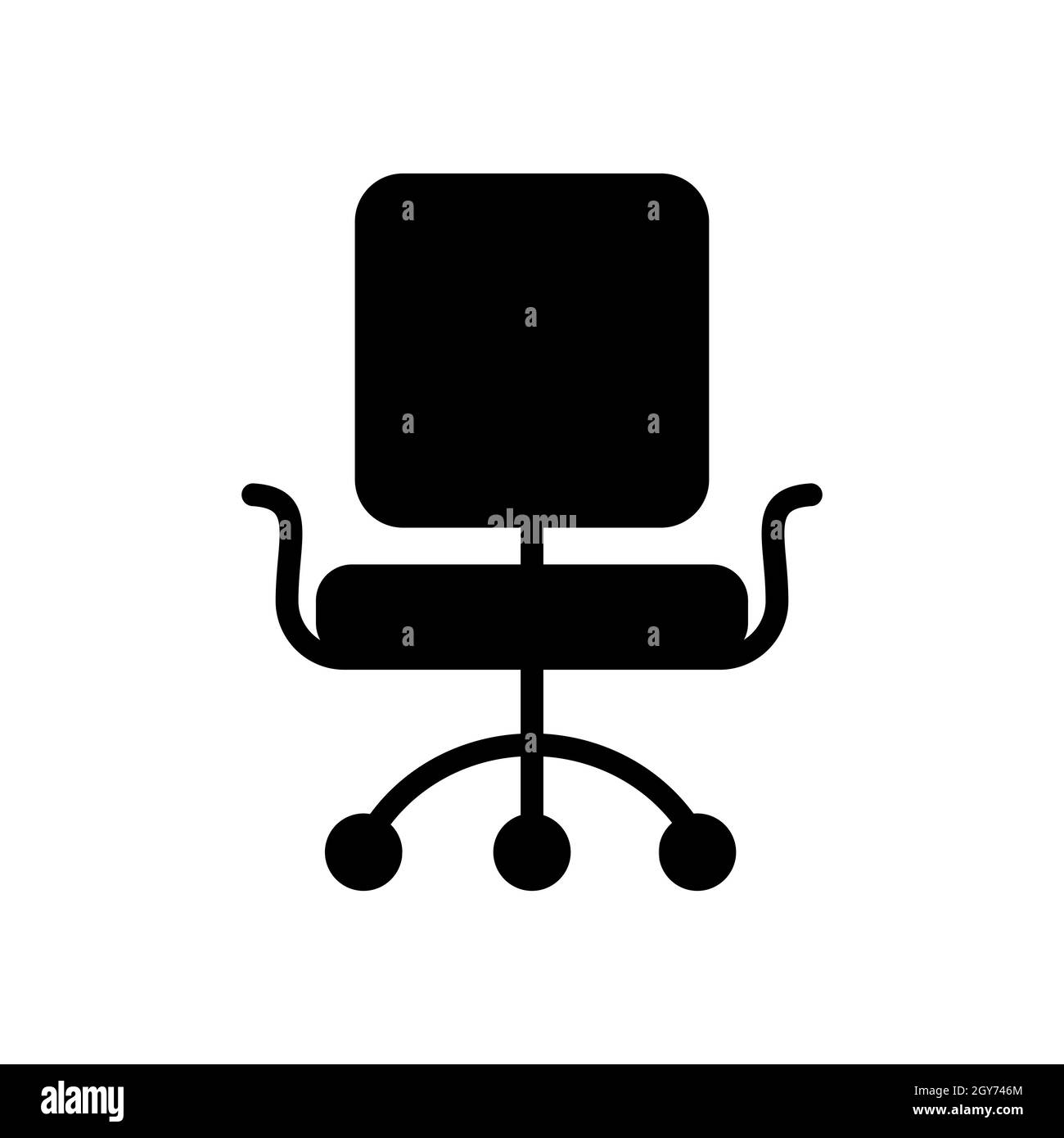 Office Chair outline glyph icon. Business sign. Graph symbol for your ...