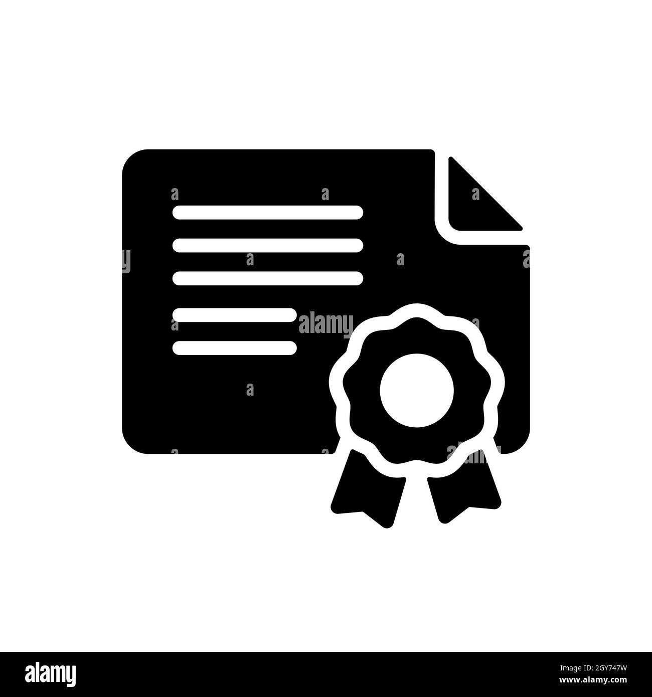 Certified outline glyph icon. Workspace sign. Graph symbol for your web ...