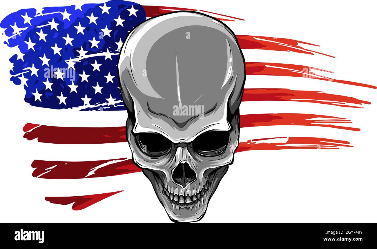 American skull face grunge flag hi-res stock photography and images - Alamy