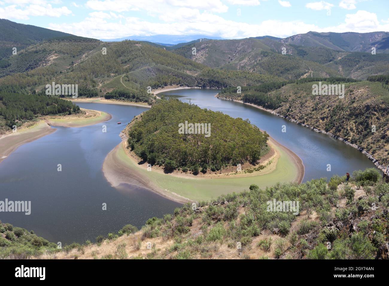 beautiful meander river curves water landscape nature amplitude Stock ...