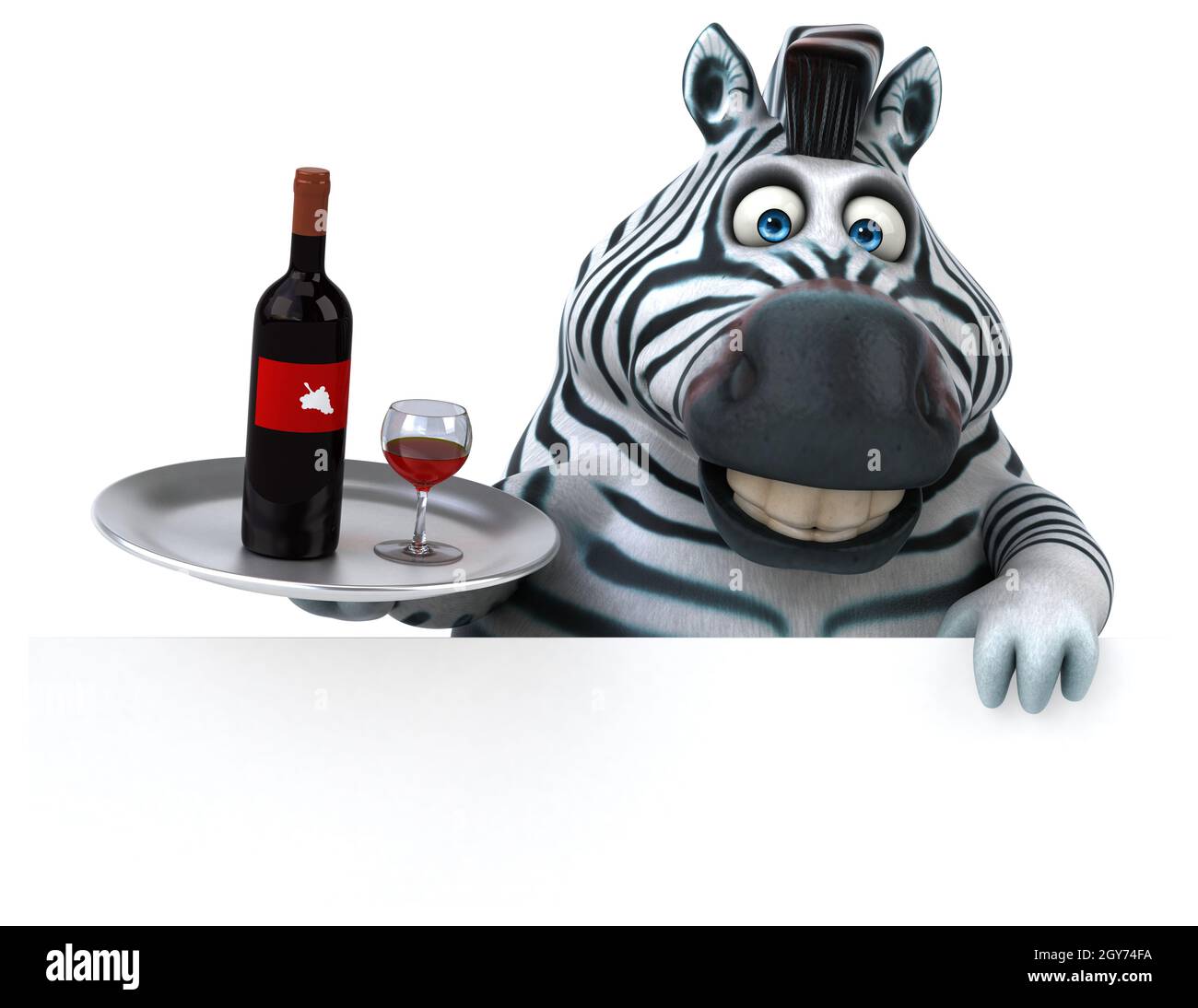 Fun zebra - 3D Illustration Stock Photo - Alamy