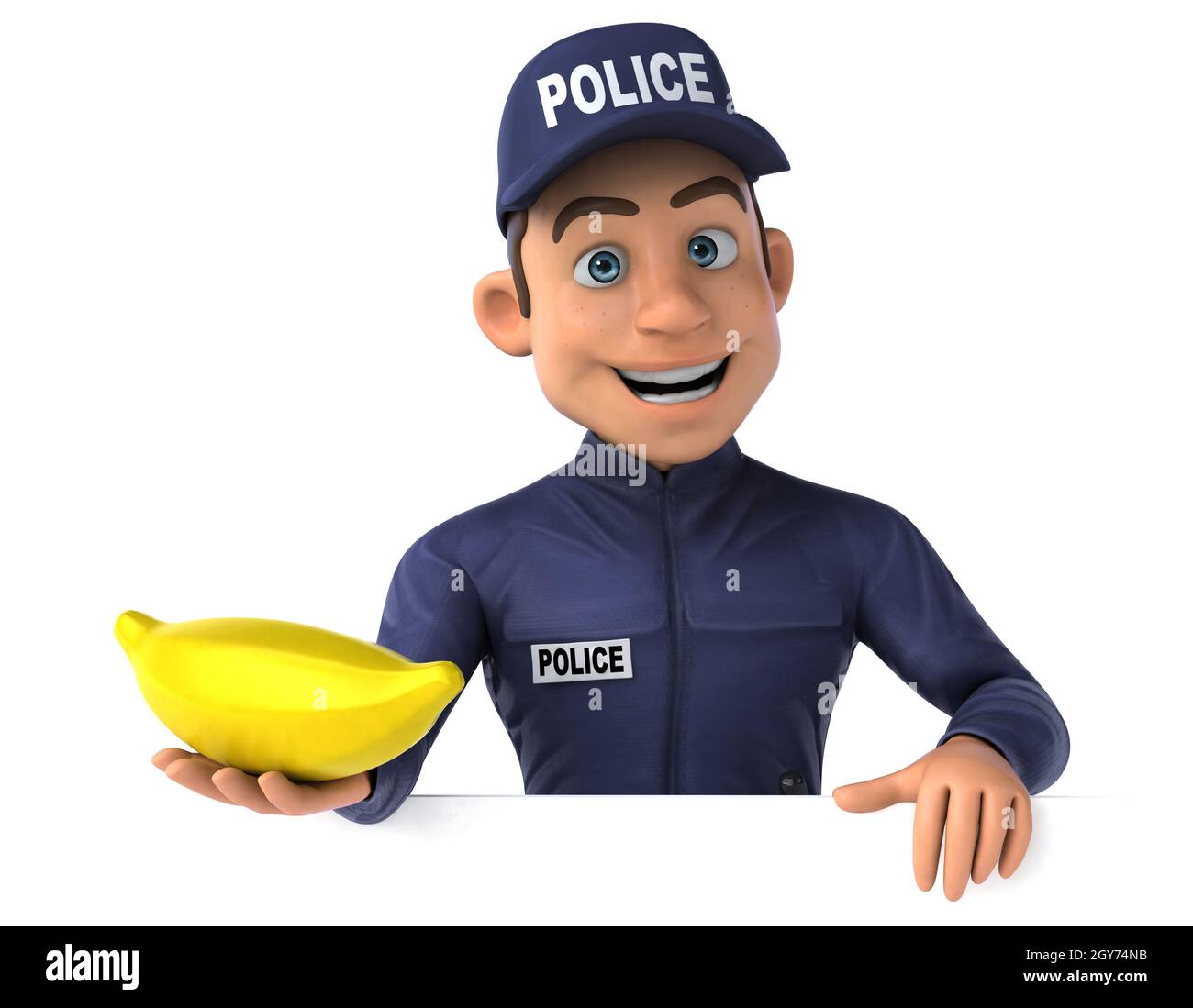 Fun 3D illustration of a cartoon Police Officer Stock Photo - Alamy