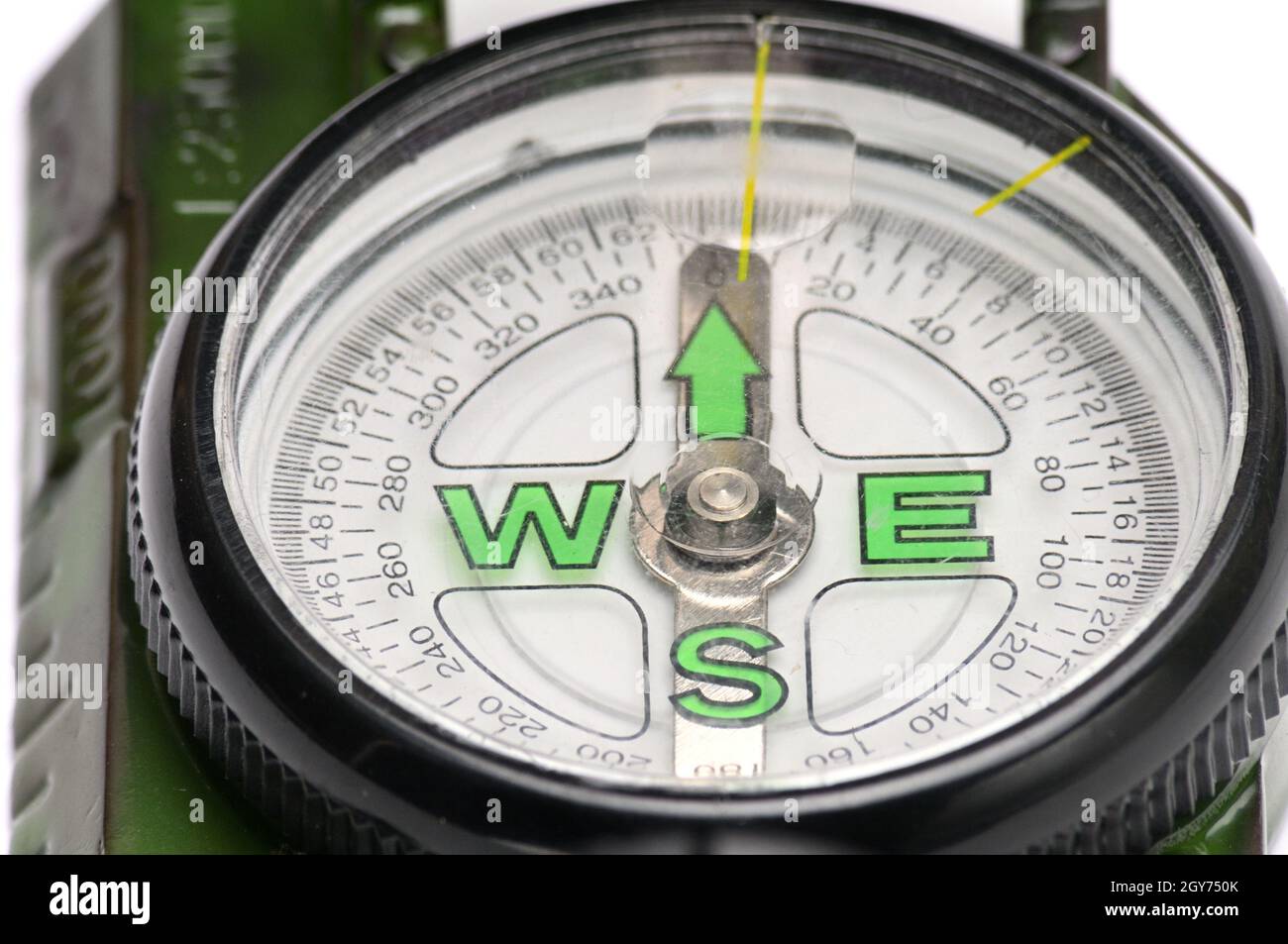 Army style compass for navigation on an isolated white background Stock ...