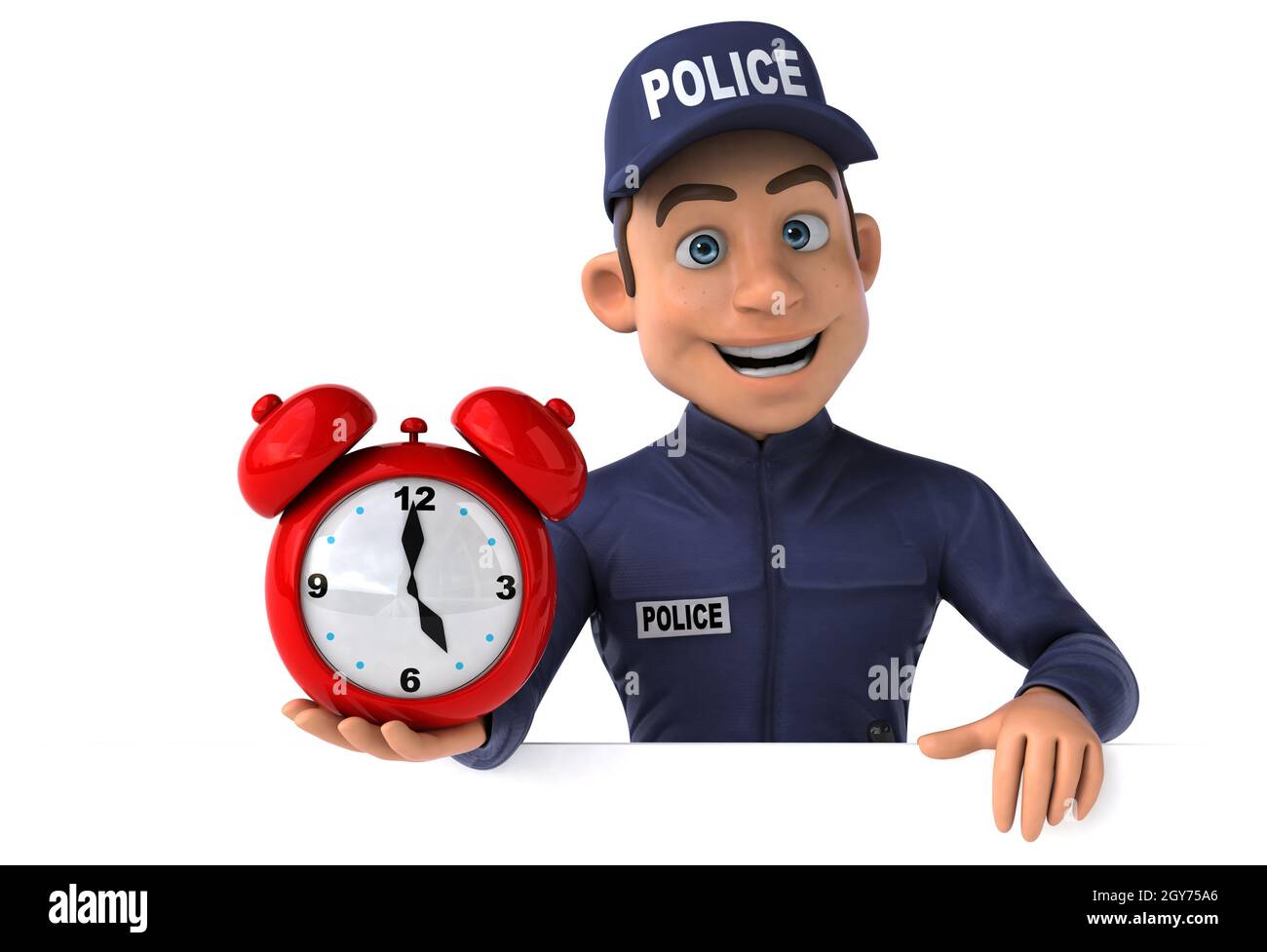 Fun 3D illustration of a cartoon Police Officer Stock Photo - Alamy