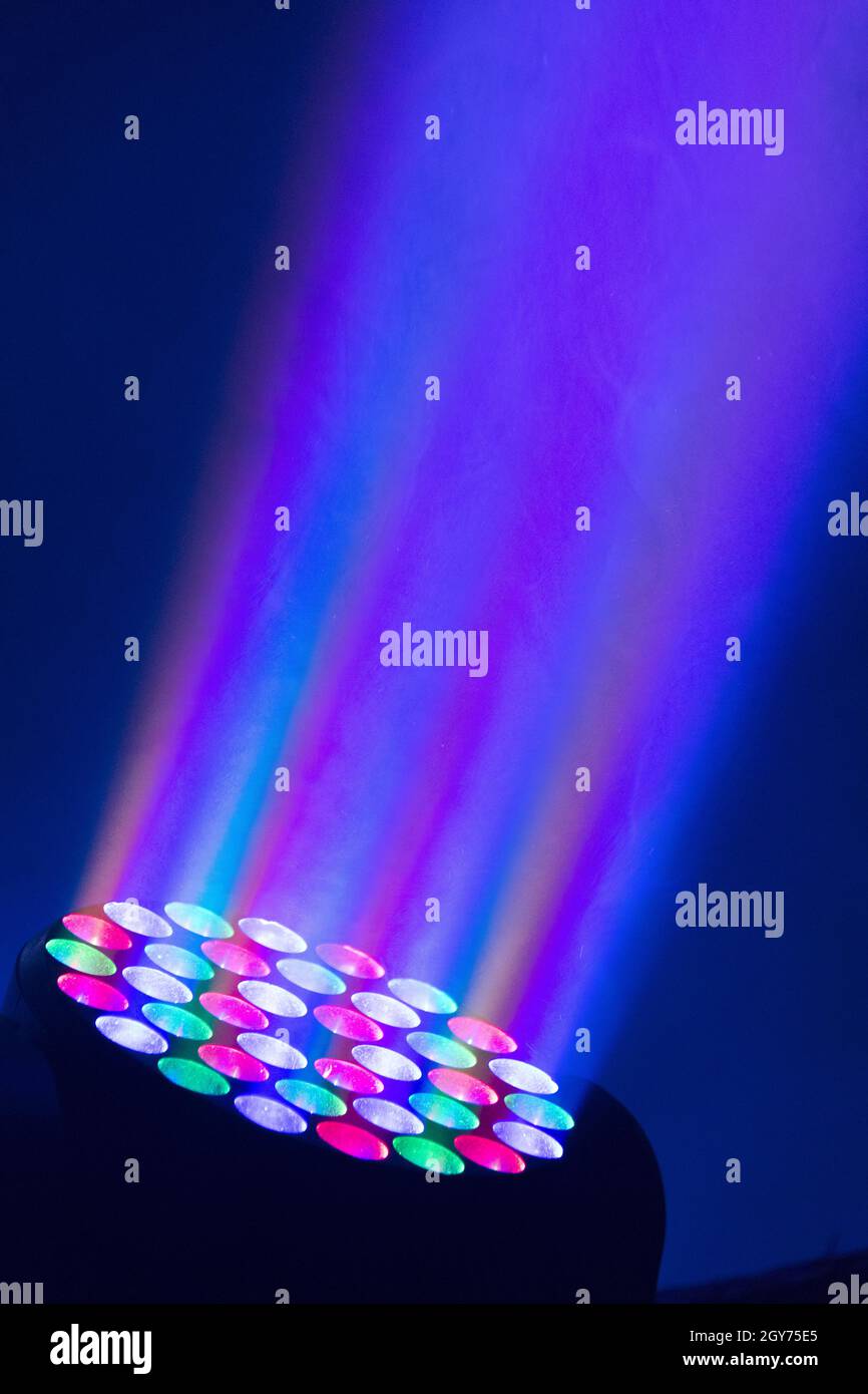 Play of lights on stage in a large mass concert before Covid 19 in ...