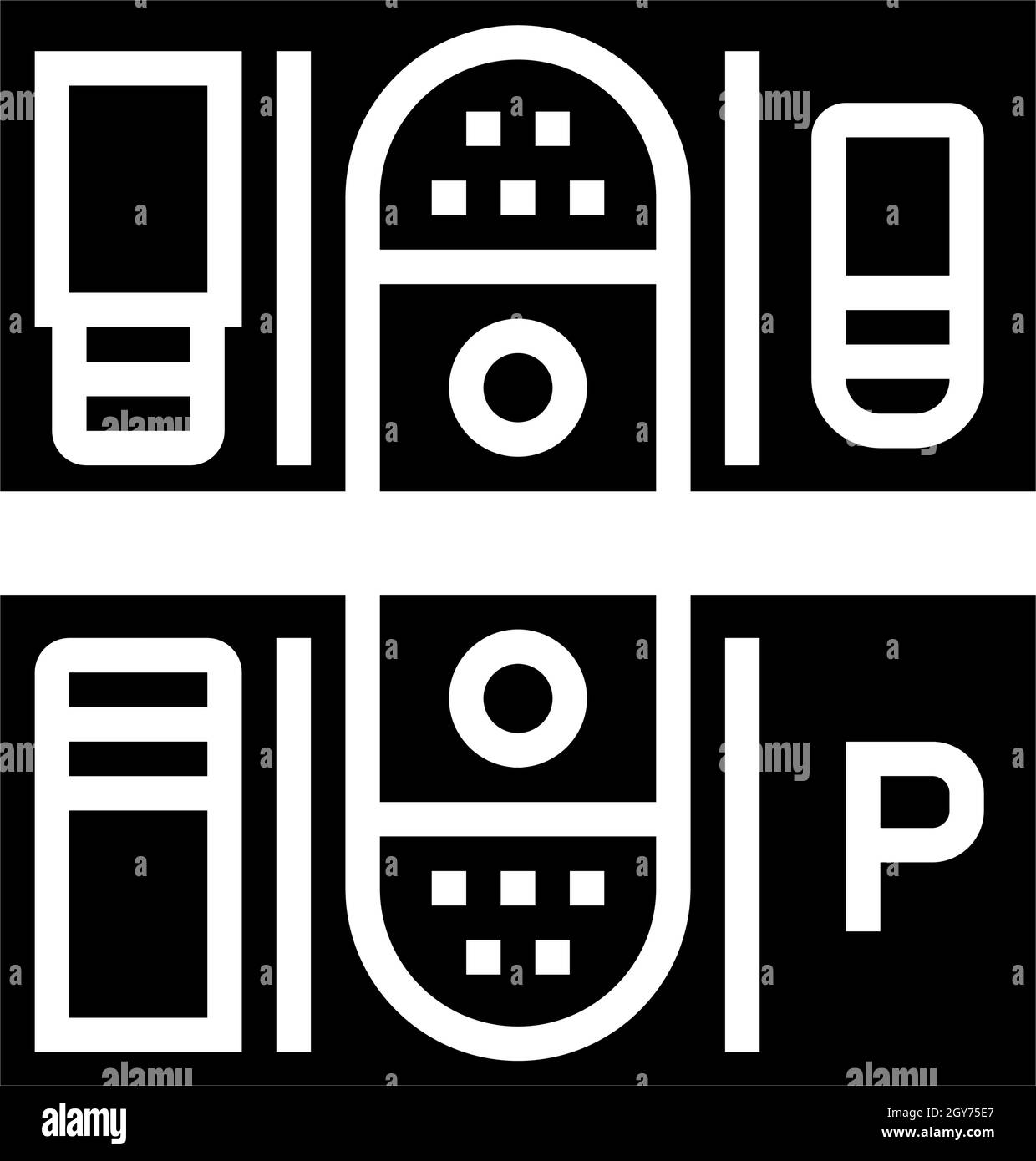 multi-location management services glyph icon vector illustration Stock ...