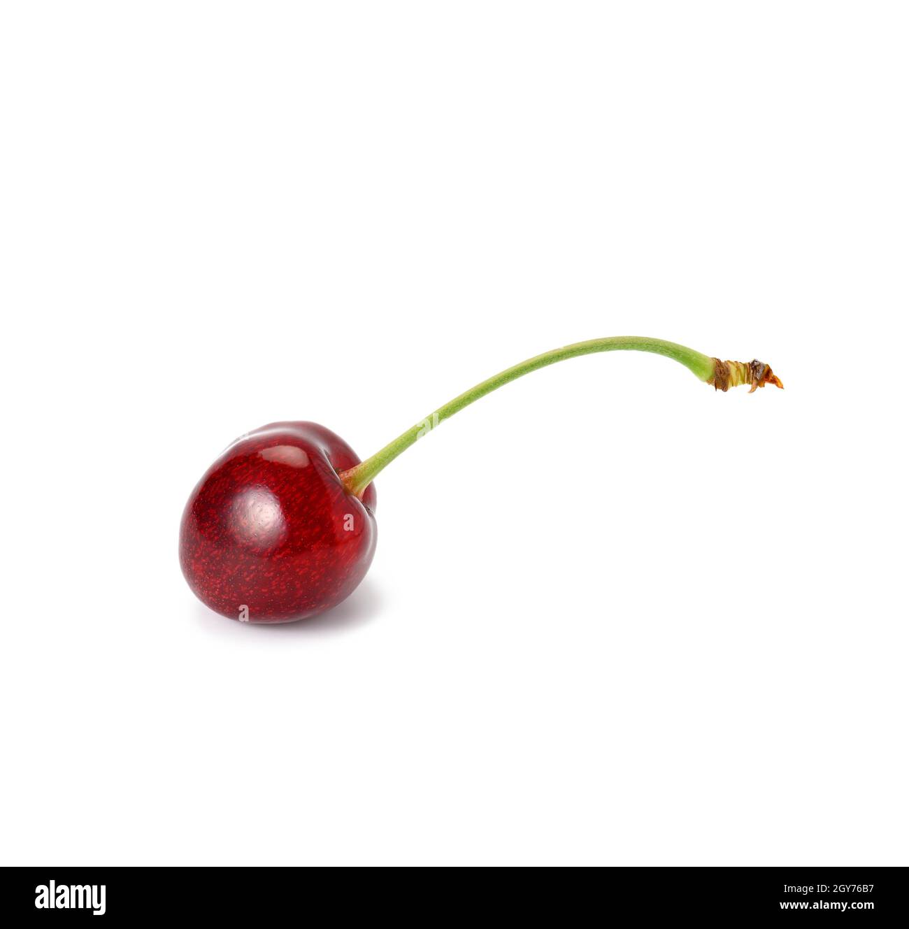 Red cherry with stalk hi-res stock photography and images - Alamy