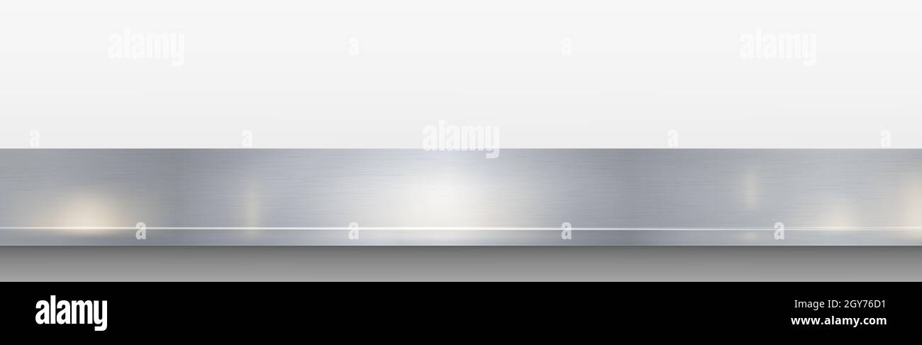 Metal kitchen countertop, iron texture, large table on a white ...