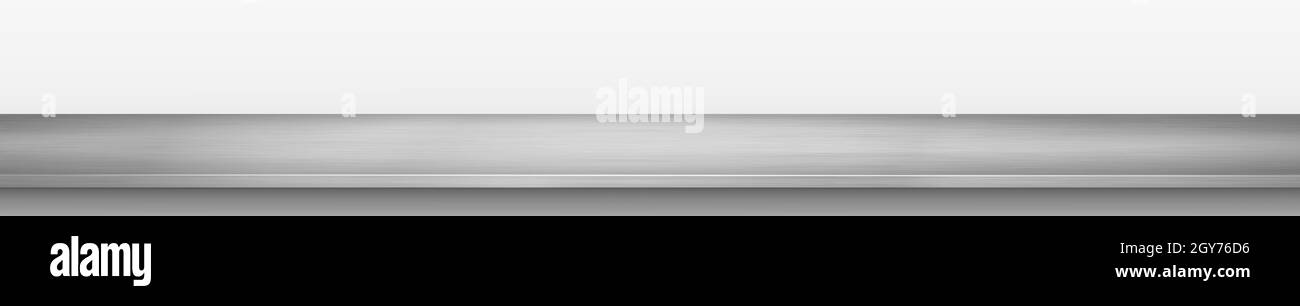 Metal kitchen countertop, iron texture, large table on a white ...