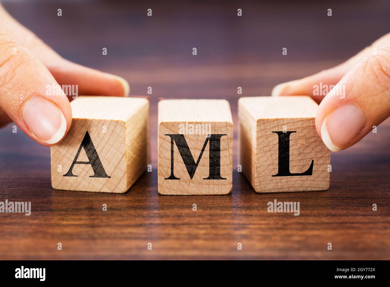 AML Wooden Letter Word. Anti Money Laundering Stock Photo - Alamy