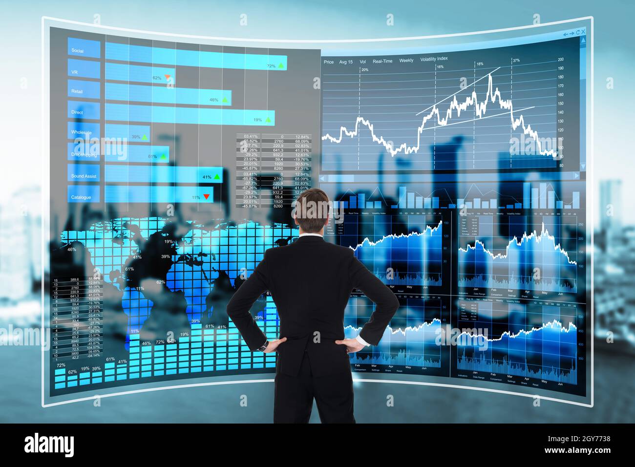 Financial Data Analyst Business Man Using KPI Dashboard Stock Photo - Alamy