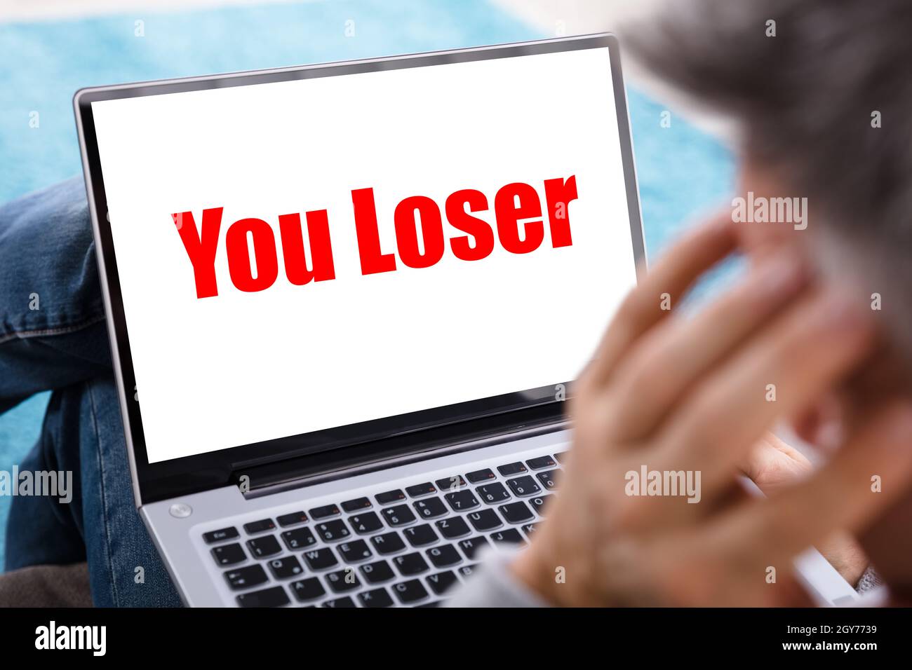 Cyber Bullying Online. Computer Internet Technology Concept Stock Photo ...