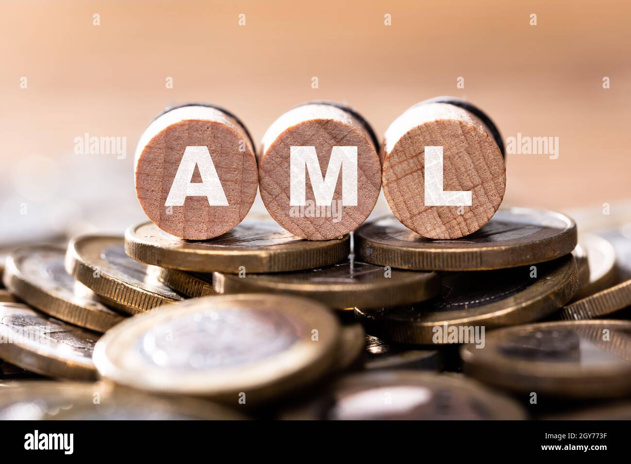 AML Wooden Letter Word. Anti Money Laundering Stock Photo - Alamy