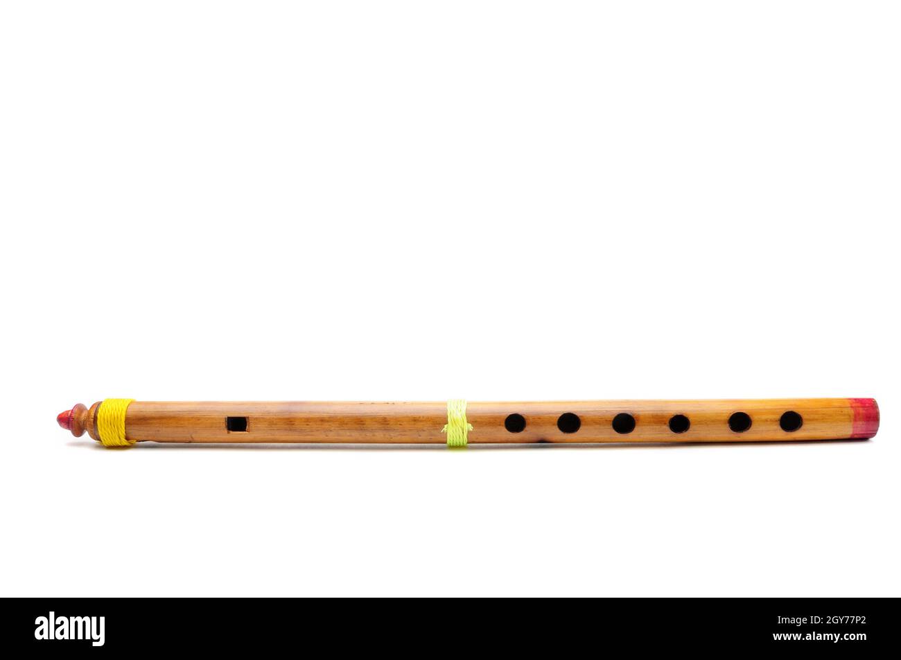 Bamboo wind instrument indian flute on isolated white background Stock ...