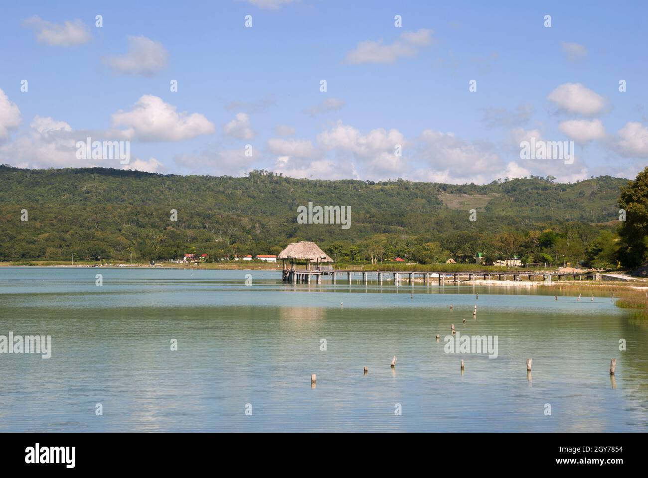 Lake Peten Itza in Guatemala, department of El Peten, Maya biosphere ...