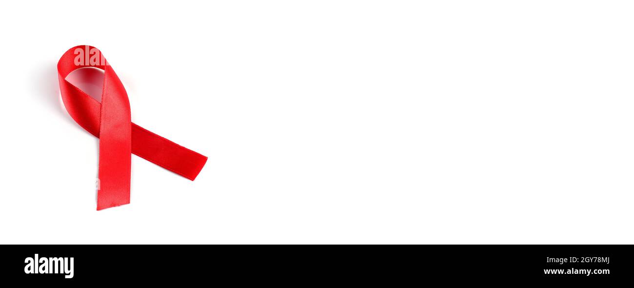 Aids Awareness Red Ribbon on white background Stock Photo - Alamy