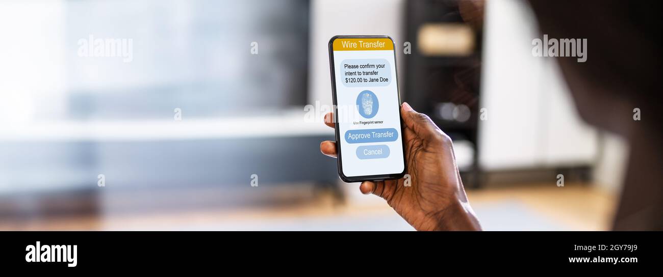 Online Bank Money Transfer And Balance Check Stock Photo - Alamy