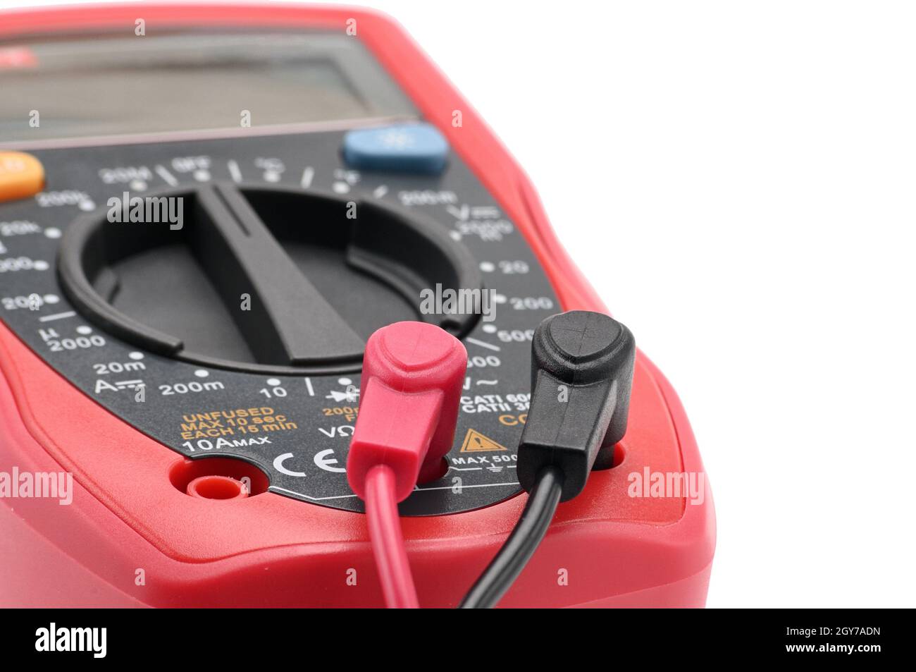 Multimeter for working with electricity on an isolated white background ...