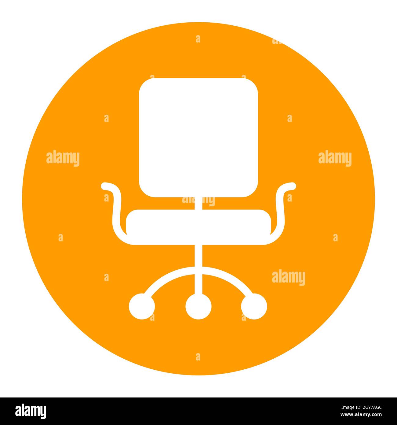 Office Chair outline white glyph icon. Business sign. Graph symbol for ...