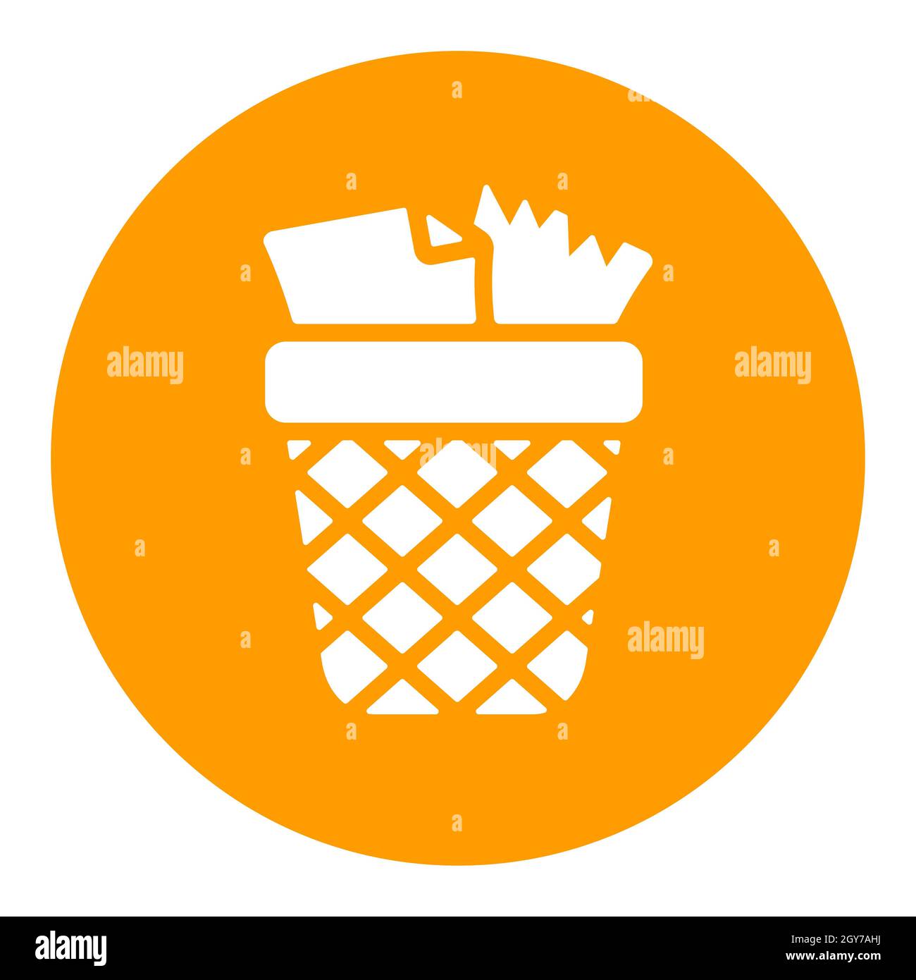 Wastebasket outline white glyph icon. Workspace sign. Graph symbol for ... Wastebasket outline white glyph icon. Workspace sign. Graph symbol for ...