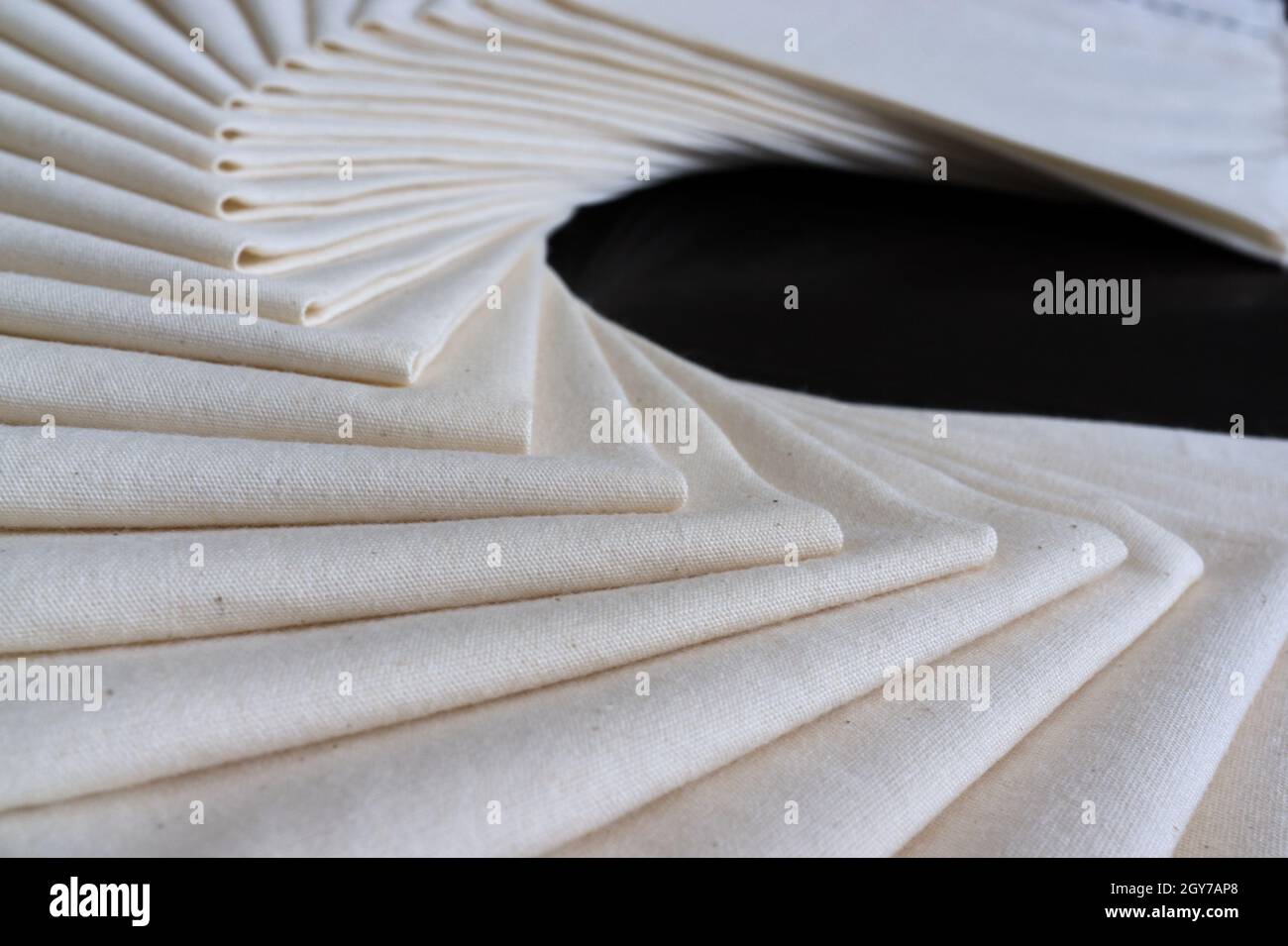 White Fabric folded of stacked . Fabric texture background . Concept ...