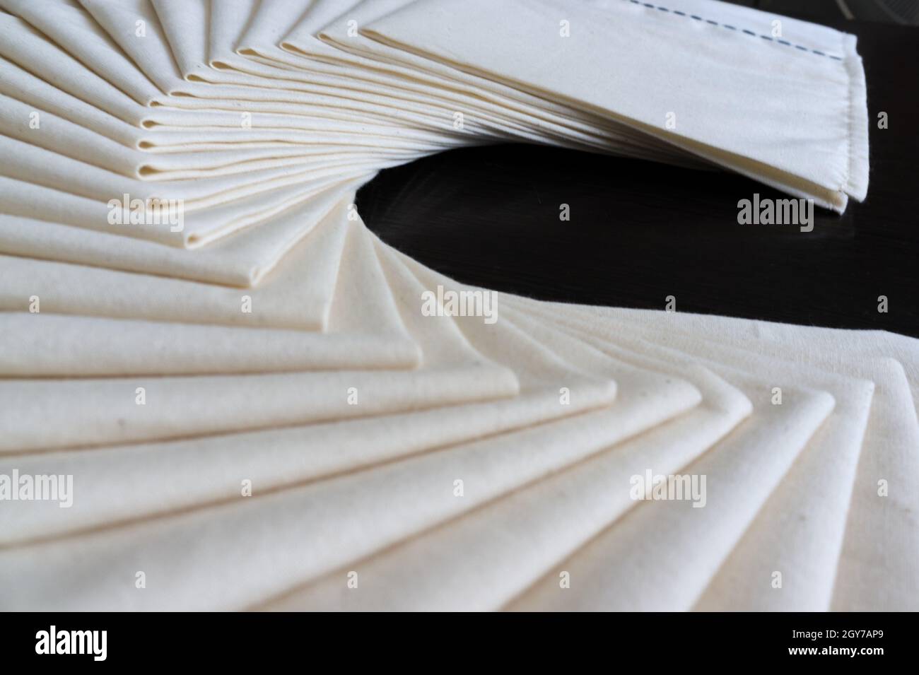 White Fabric folded of stacked . Fabric texture background . Concept ...