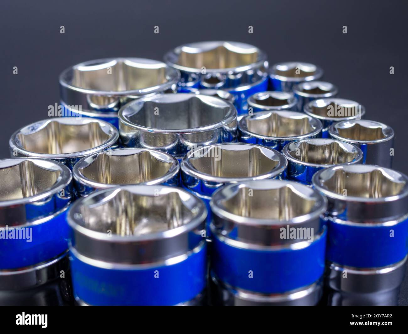 Block wrench set on a black background Stock Photo - Alamy