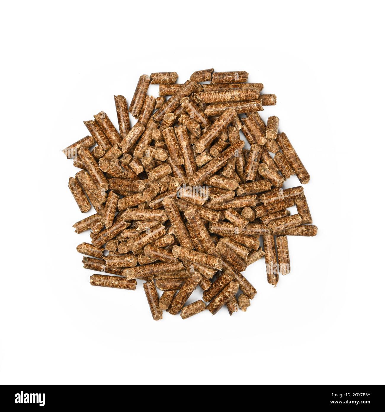 Close up pile of hardwood pellets for natural food smoking and cooking ...
