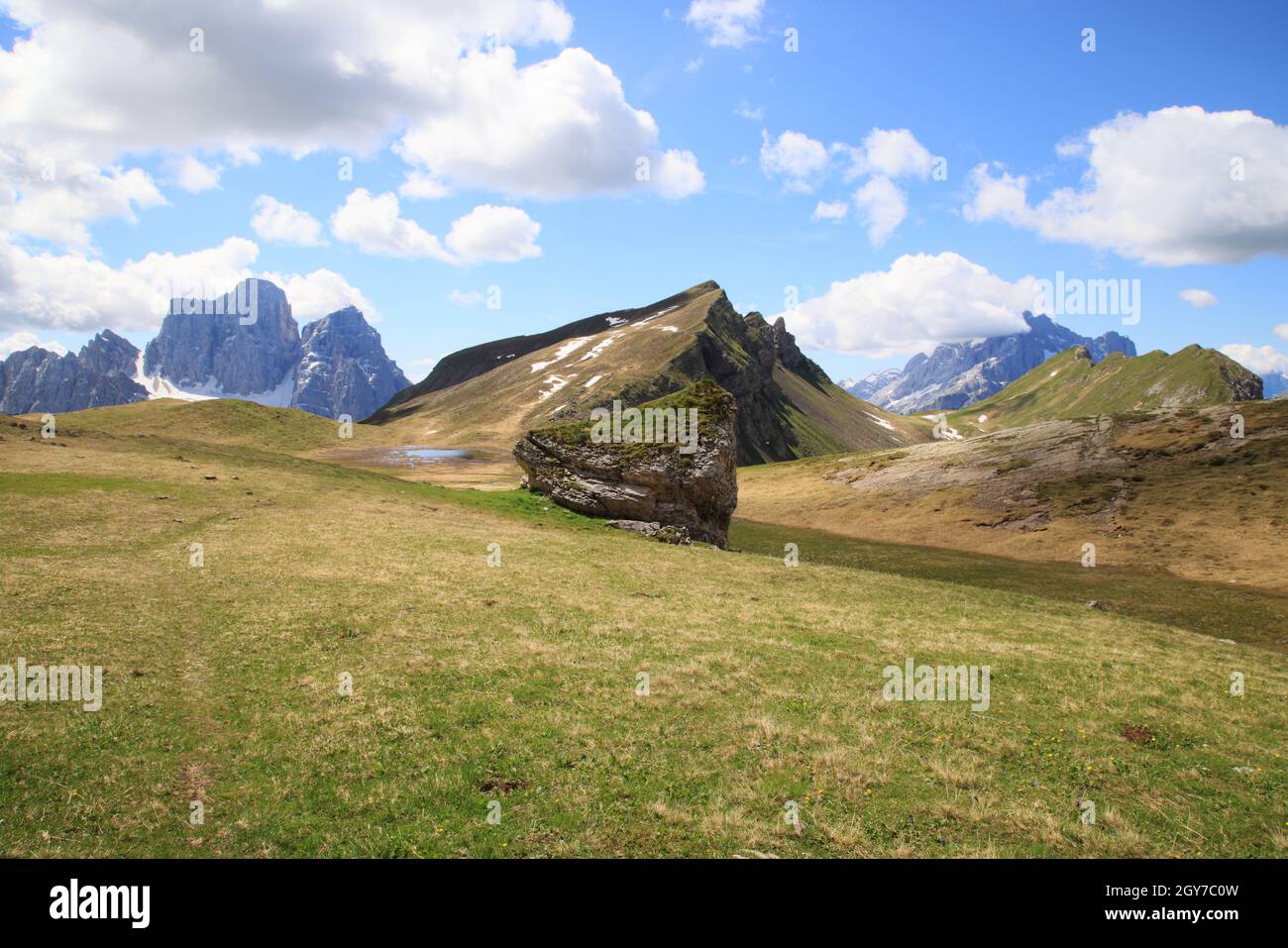 Landscape of the Dolomites with Mount Pelmo in the background Stock ...