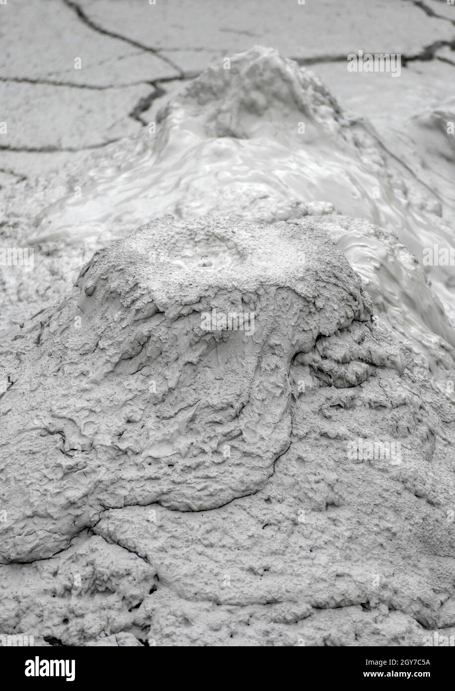 mud pool closeup scenery around the Geothermal Valley Te Puia in New ...