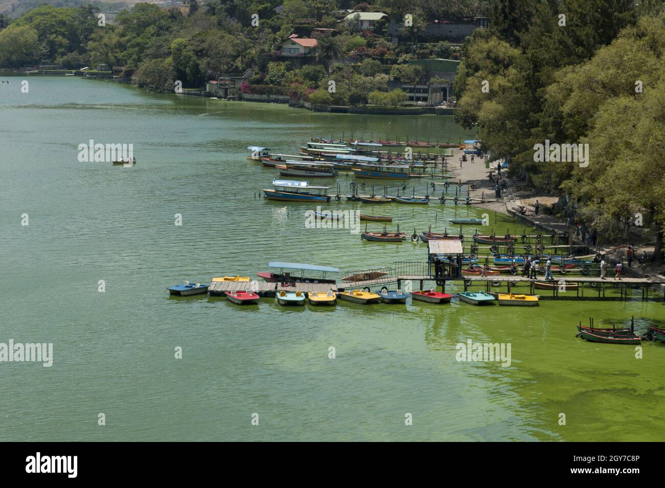 The lake of Amatitlan is a crater lake located in Guatemala Stock Photo ...