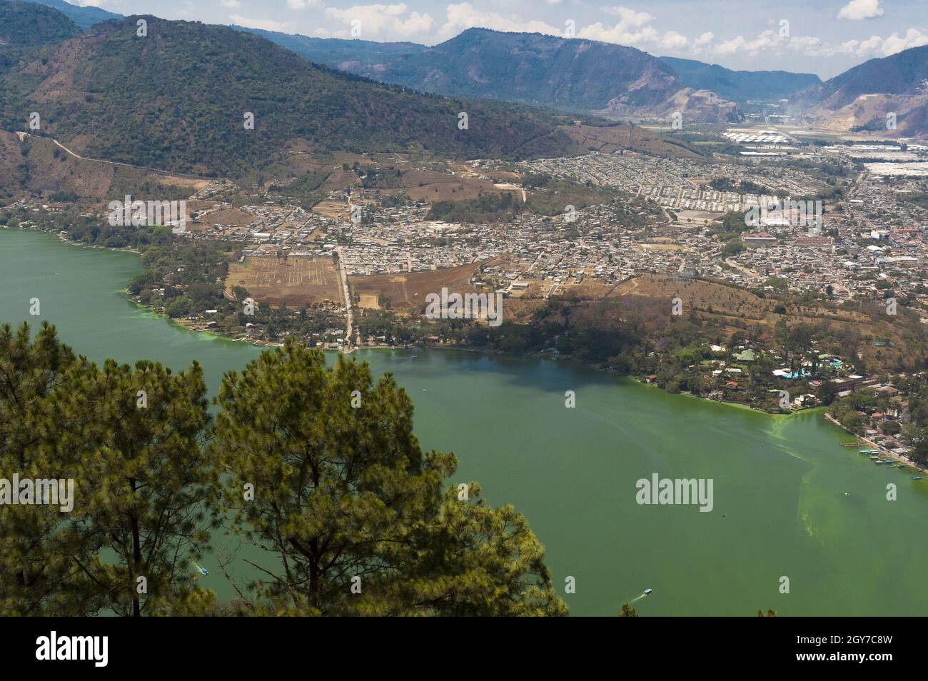 The lake of Amatitlan is a crater lake located in Guatemala Stock Photo ...