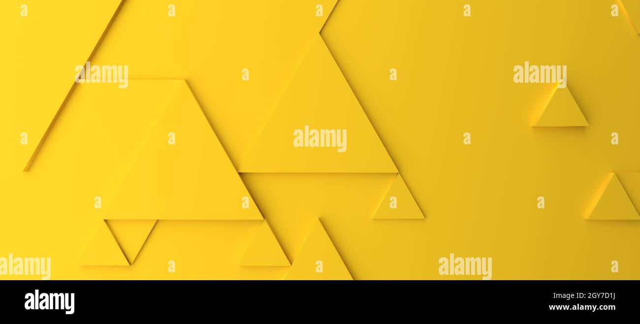 Abstract modern yellow triangle background, 3d rendering Stock Photo ...