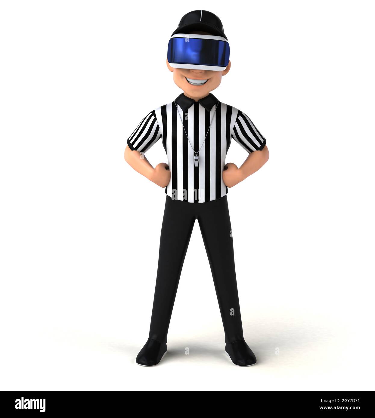 Fun 3D Illustration of a referee with a VR Helmet Stock Photo - Alamy