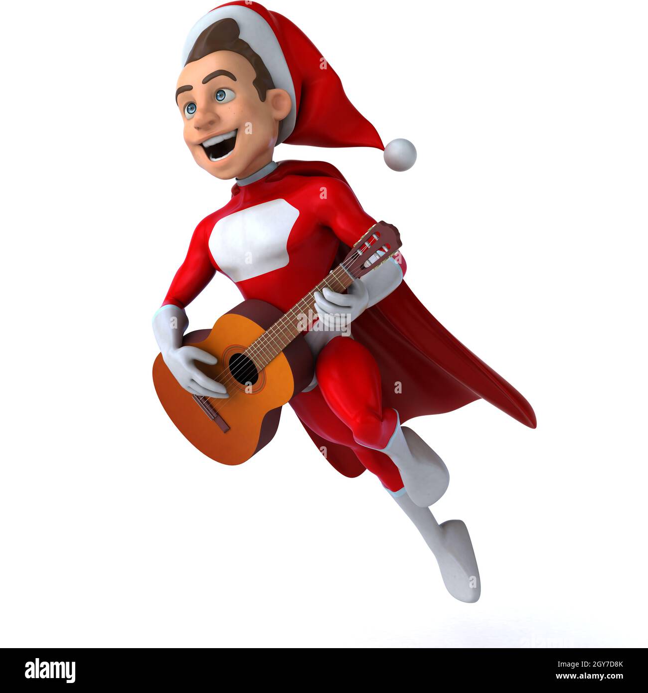 Fun 3D illustration of a fun super santa claus Stock Photo - Alamy