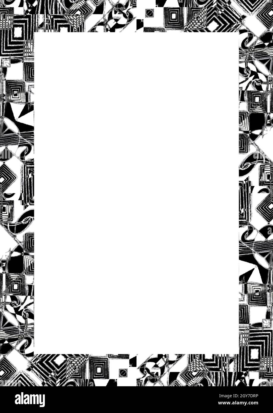 White frame background with decorated design borders Stock Photo - Alamy