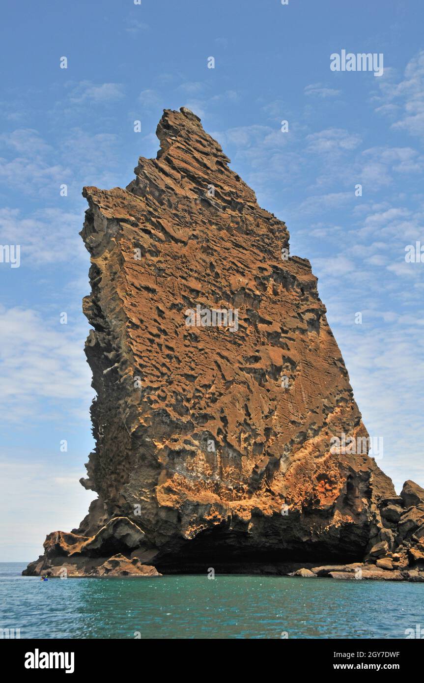 Pinacle rock, Bartolomé island, Galapagos islands, Ecuador Stock Photo ...