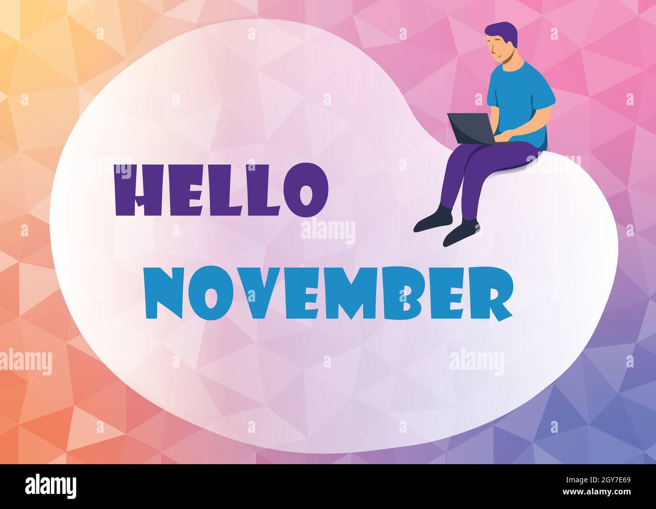 Sign displaying Hello November, Business concept greeting used when ...