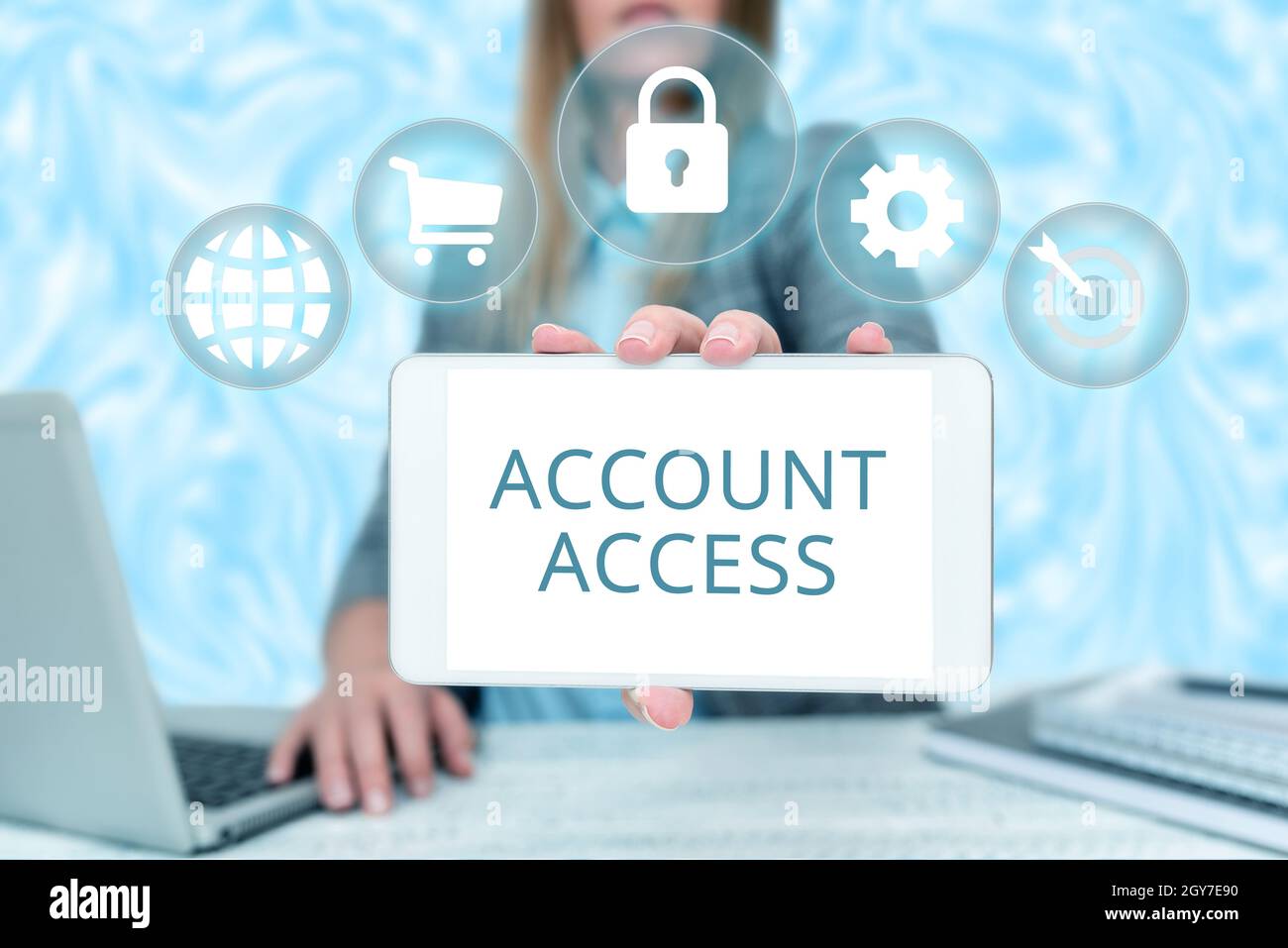 Hand writing sign Account Access, Business overview full privilege for ...