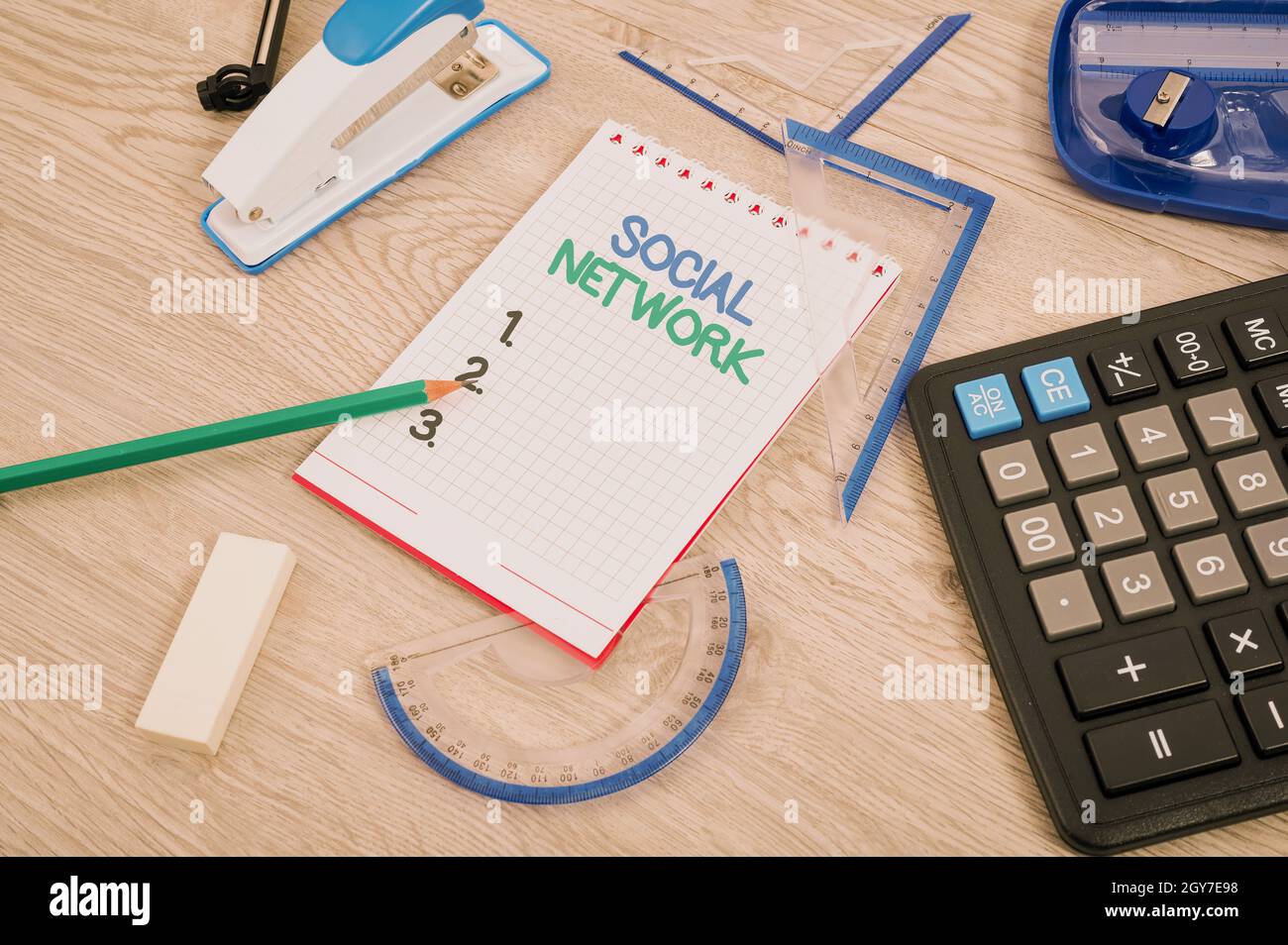 Text Sign Showing Social Network Word Written On A Framework Of Individual Linked By Interan