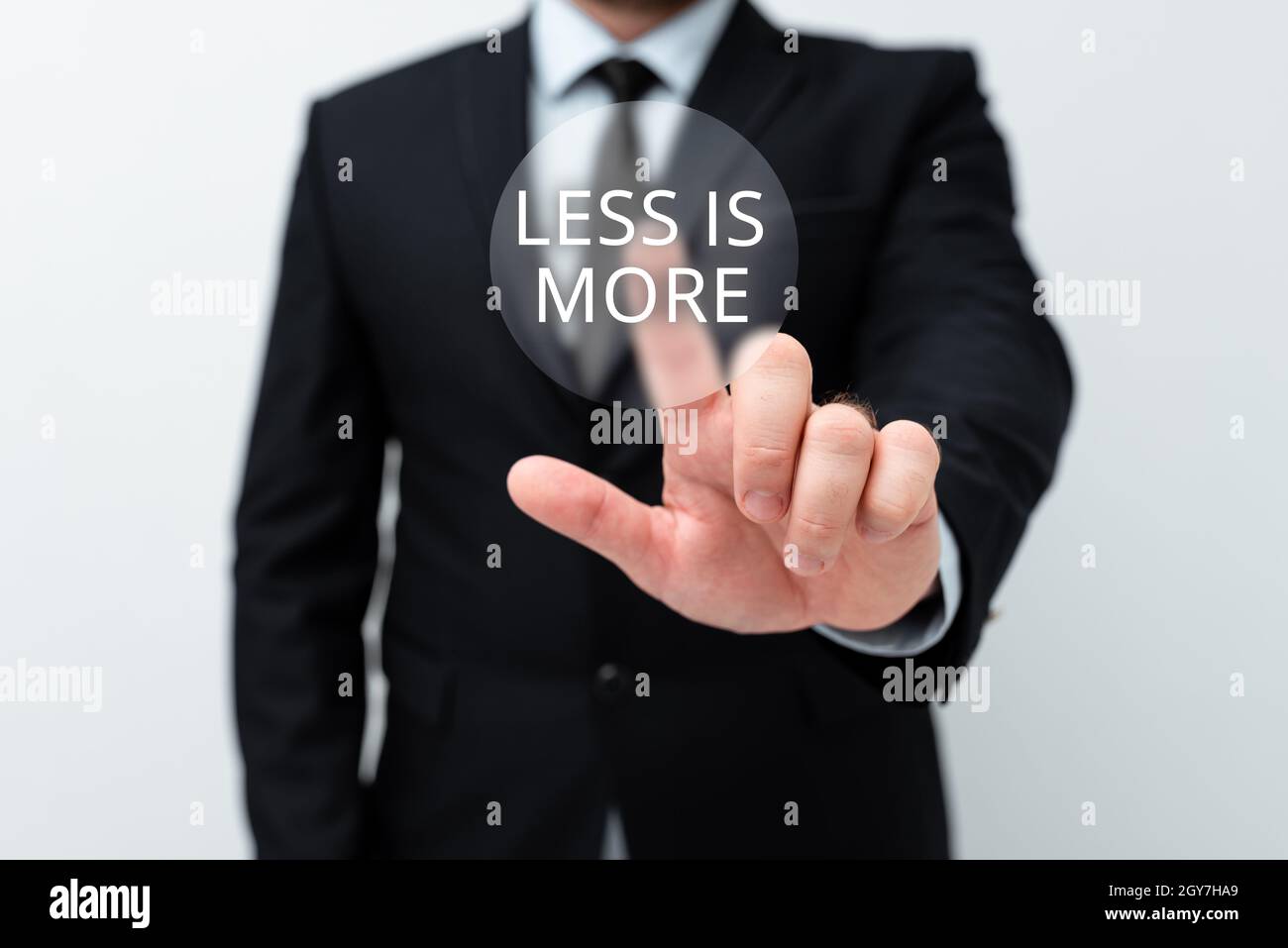 Sign displaying Less Is More, Business overview used to express a ...