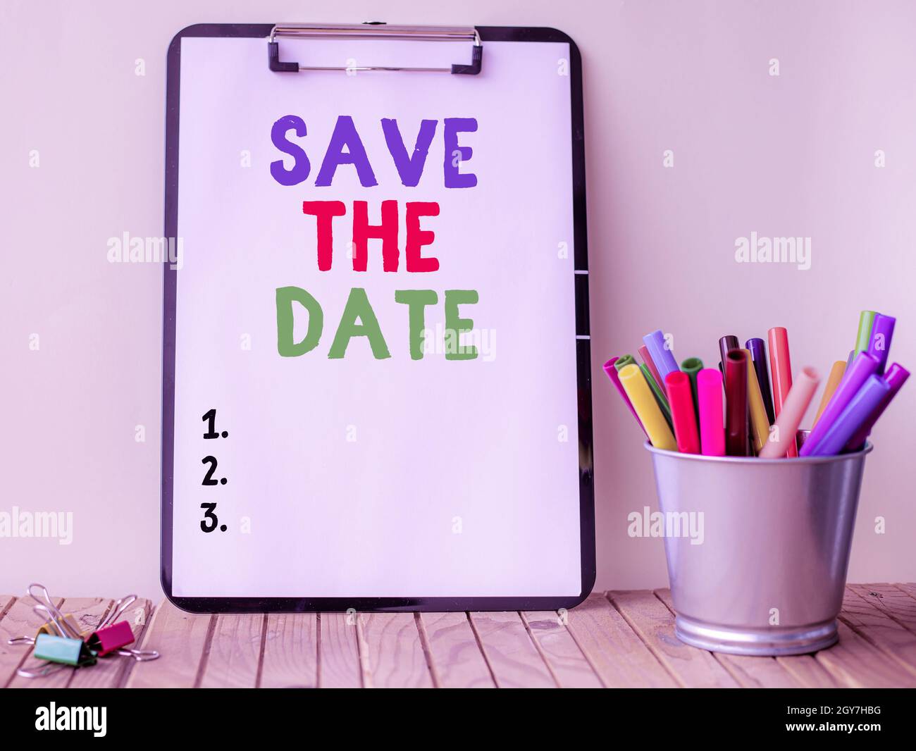 Conceptual caption Save The Date, Business idea Organizing events well ...