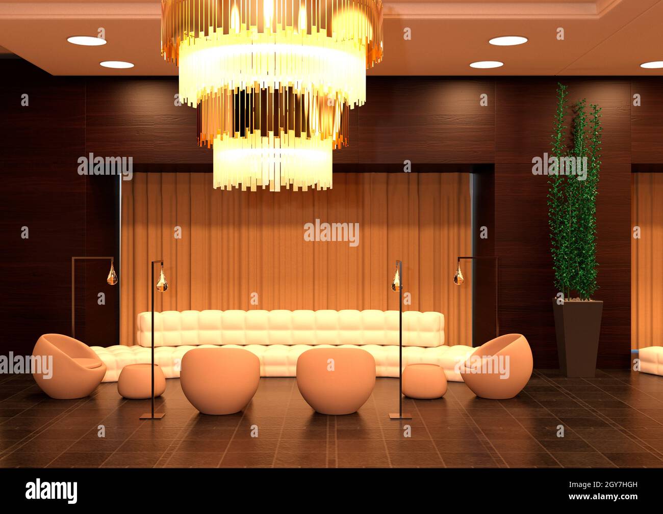 3D rendering of a modern hotel lobby interior Stock Photo - Alamy