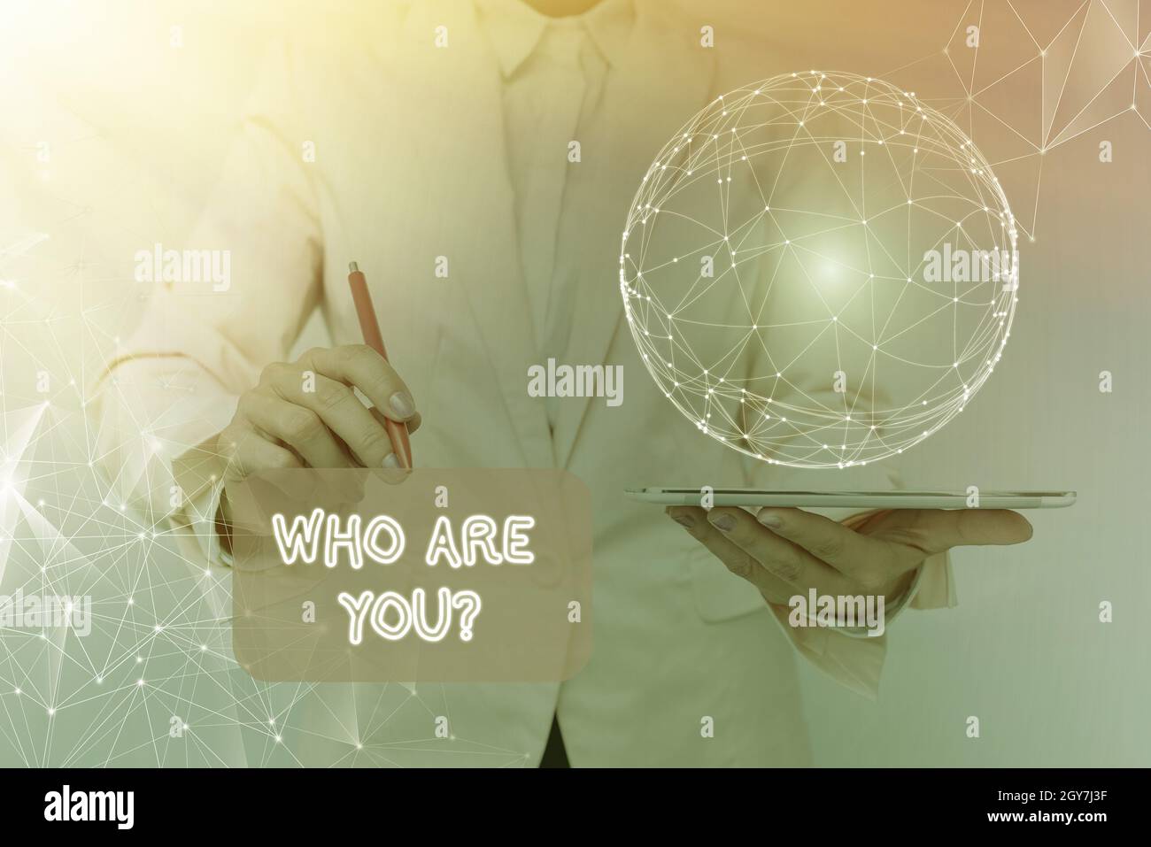 Writing displaying text Who Are You Question, Business overview asking ...