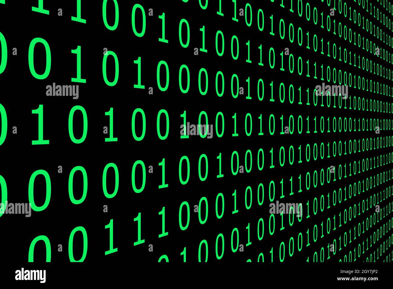 Green binary code on a black background Stock Photo - Alamy